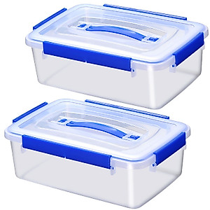 YORY large food storage containers with lid for cookies macarons bread cake flour sugar rice leftovers - freezer safe -extra big- box tub(5.5L/22cups-2pack)