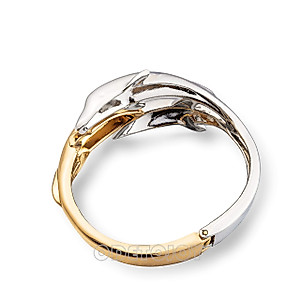 ODETOJOY Dolphin Bracelets for Women 18K Gold Silver Plated Cute Dolphin Bangle Bracelets for Girls Three Dolphins Sea Animal Elegant Jewelry for Ladies (Gold and Silver)