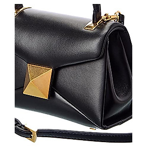 Valentino One Stud Mini Leather Shoulder Bag, Black