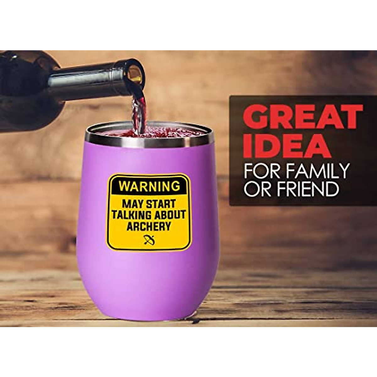 Archery Pink Edition Wine Tumbler 12oz - Warning Talking Archery - Funny Gift For Archery Coach Athlete Hunt Target Shot Trainer Arrow Bow Sport