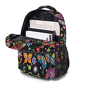 Colorful Butterfly Backpack Mandala Paisley Style Bookbag for Student Beautiful Butterflies Daypack School Book Bag With Water Bottle Pocket for Teens Boys Girls
