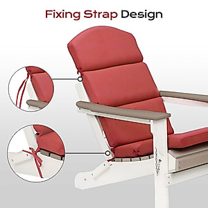 BPS Patio Chair Cushions for Adirondack Chairs, High-Back Design, 52"x20"x2.5" Olefin Fabric Slipcovers with Ties, for Outdoor Furniture, Set of 2