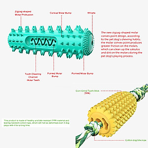 PTFBOY Dog Chew Toys for Aggressive Chewers Small Medium Breed, Dog Squeaky and Rope Toys,Tug of War Large Dog Chew Toothbrush Toys Dog Teeth Cleaning Indestructible Durable Tough Toys 2 Packs