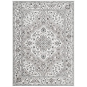 Home Dynamix Belmar Sterling Oriental Medallion Area Rug, Grey/Ivory, 5'2"x7'2" Rectangle