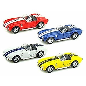 Kinsmart 1/32 Scale Diecast Pullback Action 1965 Shelby Cobra 427 S/c Set of 4 Colors