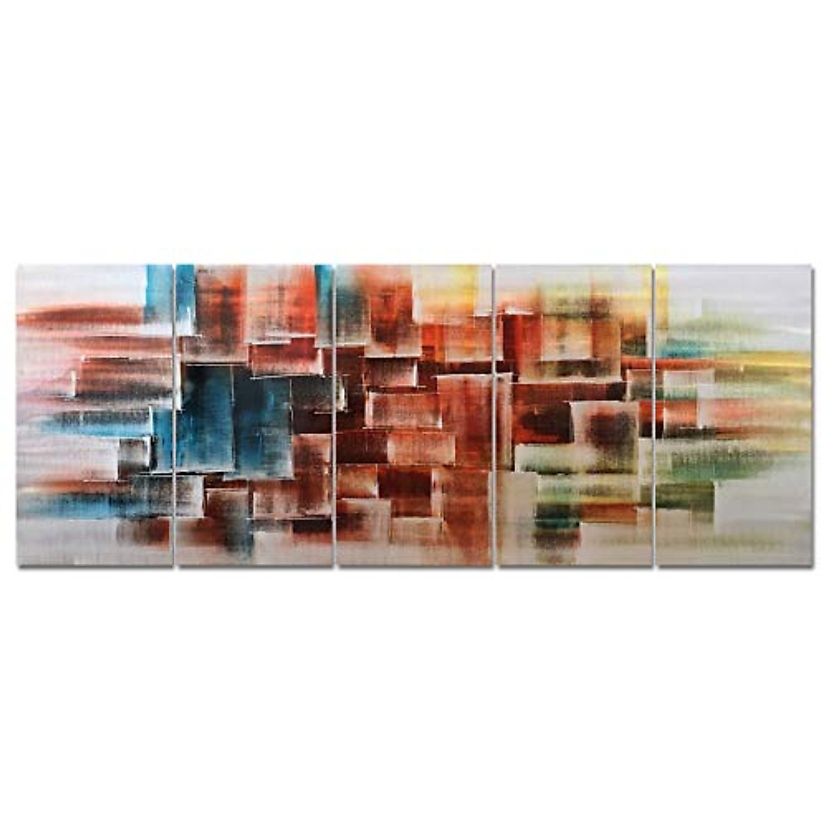 Yihui Arts Abstract Metal Wall Arts Hand Crafted Aluminum Artwork Large Modern Wall Accent for Living Room Bedroom Kitchen Decor