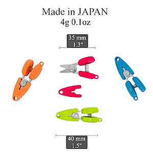 CANARY Tiny Scissors With Cover 1.3" Extra Mini Small Scissors, Razor Sharp Japanese Stainless Steel Blade, Keychain Scissors for Sewing, Office, Travel, Spring Loaded Blunt Tips, Made in JAPAN, Blue