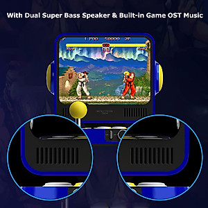 RETRO STATION Capcom Arcade Console, Pre-Loaded with Official Licenced Capcom 5 Street Fighter Series Games and 5 Mega Man Series Games, 8 Inch LCD Monitor and Support HDMI Output to Large Screen