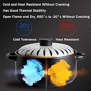 MYYINGBIN 1.5Liter Moroccan Tagine Pot Clay High Temperature Resistance Anti-Scalding Handle Slow Cooker Smooth Glazed Surface, C