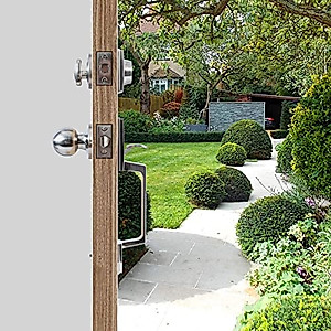 MAXECURITY Front Door Handle Single Cylinder Handleset (for Entrance and Front Door with Deadbolt Lock Set and Knob Reversible for Right & Left Doors Heavy Duty - Satin Nickel Finished