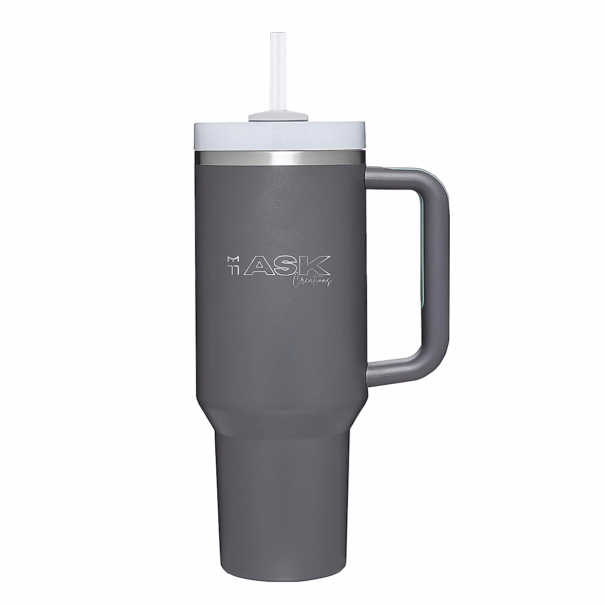 Ask HydroQuench 2.0 40oz /1183 ml Tumbler - Insulated Stainless Steel Travel Mug with reusable Straw, and Silicone Boot. (Charcoal)