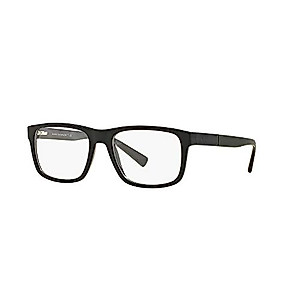 A|X ARMANI EXCHANGE Men's AX3025 Rectangular Prescription Eyewear Frames, Black/Demo Lens, 53 mm