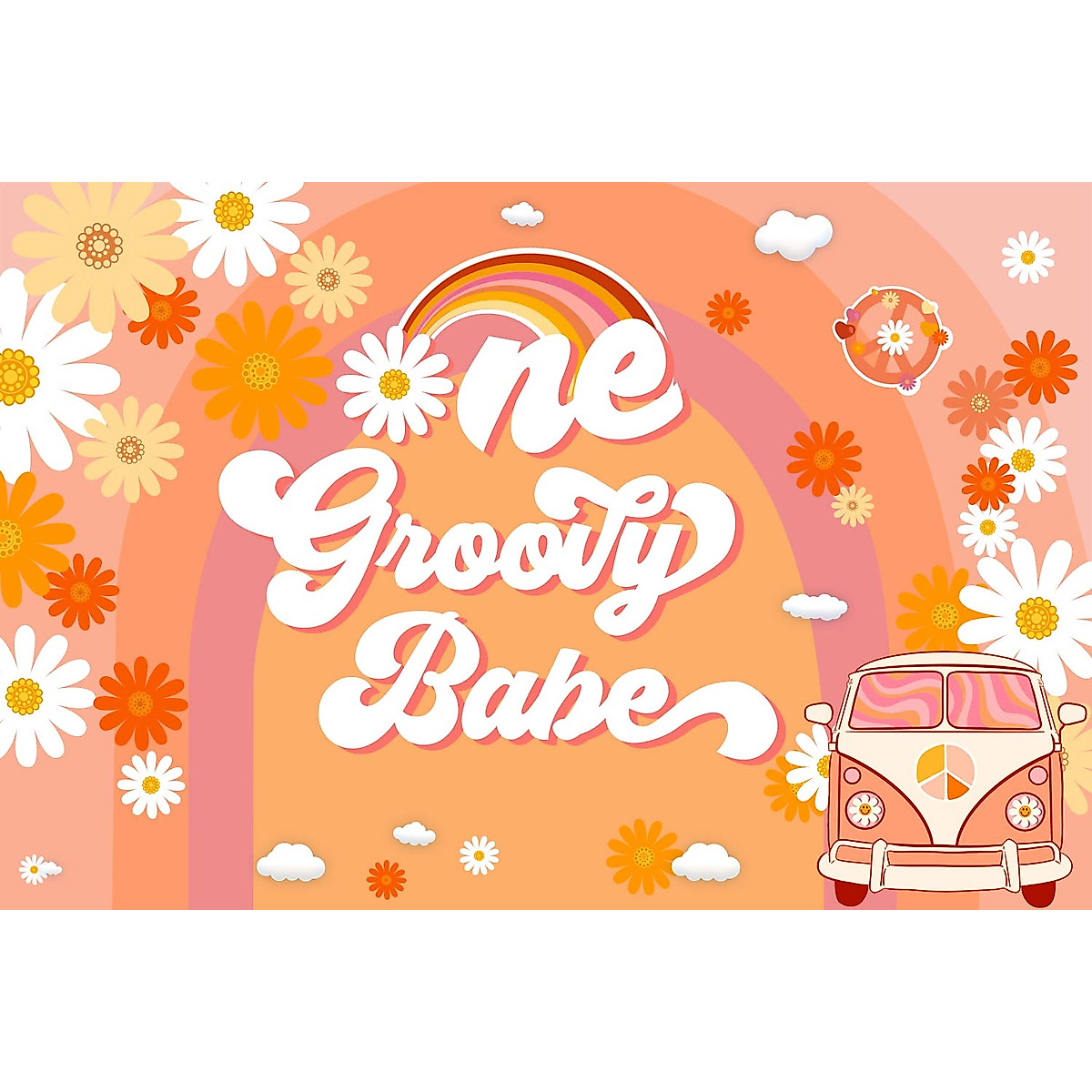 Groovy One Birthday Decorations, One Groovy Baby Birthday Decorations Girl, Groovy Balloons, Backdrop, Cake Topper, Banners for Groovy Birthday Party Decorations, baby girl 1st birthday