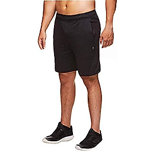 Gaiam Men's Yoga Shorts - Performance Heather Gym & Workout Short w/Pockets - Traveler Short Black, Large