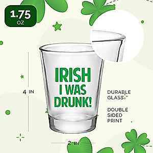 Your Dream Party Shop Irish I was Drunk - St Patrick's Day Shot Glasses - 1.75oz Green St Patty's Day Shot Glasses, Set of 12 St. Patrick Day Drinking Glasses, Irish Gifts Shot Glasses