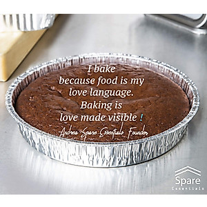 Spare Essentials (55 Pack 7 inch Aluminum Baking Pan, Round Aluminum Pans with Clear Lids, Takeout Containers Freezer & Oven Safe, Food Containers with Lids for Food Transport, Disposable Round Tins