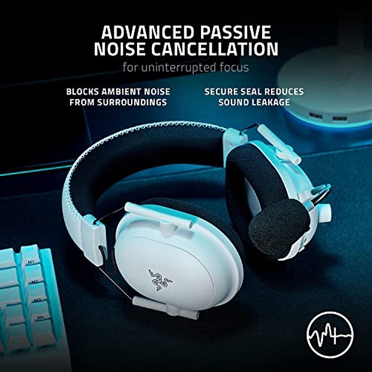 Razer BlackShark V2 Pro Wireless Gaming Headset: THX 7.1 Spatial Surround Sound, Headphone with Microphone, Detachable Mic - for PC Computers, Mac/Windows, PS4, PS5, Nintendo Switch, White (Renewed)