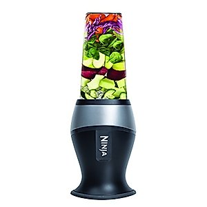 Ninja Personal Blender for Shakes, Smoothies, Food Prep, and Frozen Blending with 700-Watt Base and (2) 16-Ounce Cups with Spout Lids (QB3000SS)