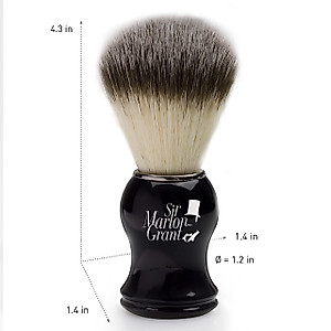 Vegan Shaving Brush: Vegan Shave Brush with Badger Hair Imitation – Wet Brush – Vegan Shaving Brushes for Men, Shaving Brush Vegan – Sir Marlon Grant