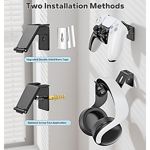 OIVO Controller & Headset Wall Mount Holder Stand, Foldable Headphone Stand, Gaming Controller Holder Hanger Hook, Universal Storage Organizer Controller/Earphone/Game Accessories-8 Packs
