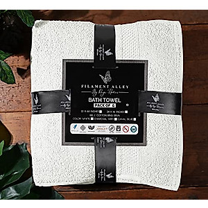 Filament Alley 6 Pack Bath Towel Set 22x44 Luxury Cotton Towels Ideal for Pool Gym Spa Hotel Shower Home Bathroom Towels Absorbent Lightweight Soft White