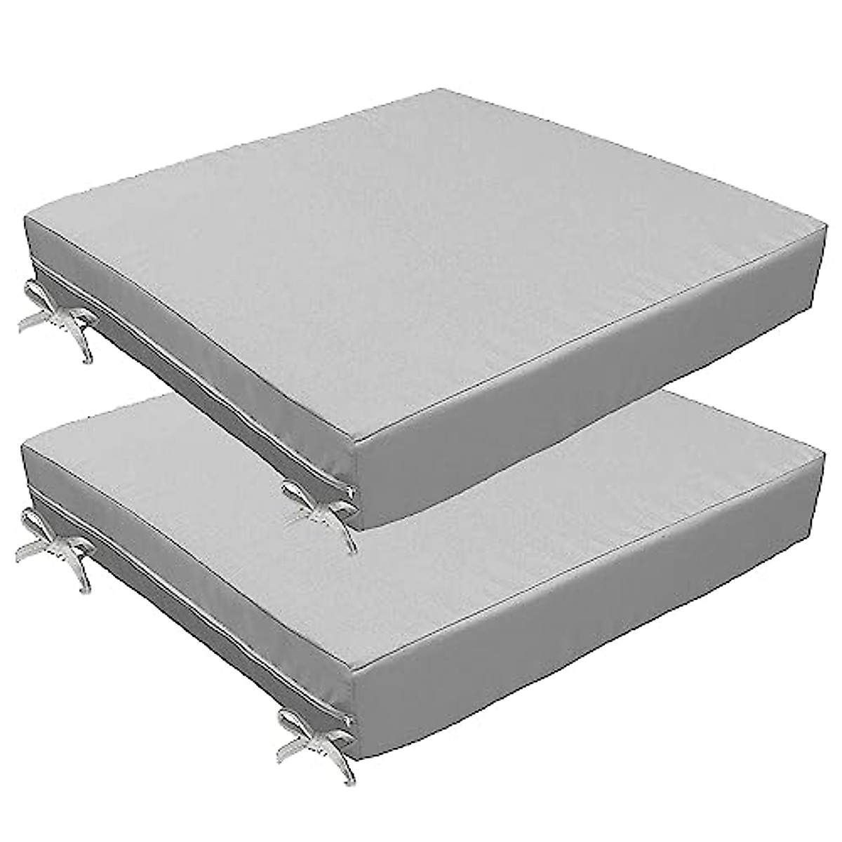 TECOSARA Patio Chair Cushion 18.5x16x3, Water Resistant Outdoor Loveseat Cushion Set of 2, Memory Foam Chair Cushions Outdoor Chair Cushion, Seat Cushions with Ties for Patio Furniture