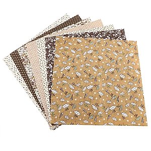 Aqur2020 Precut Cotton Fabric, DIY Assorted Bedding Suite Vintage Floral Quarters Bundle for Quilting Print Sewing Patchwork Craft (Brown)