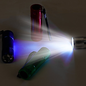 FASTPRO 4-Pack Aluminum LED Flashlights Set with AAA Dry Batteries Included and Pre-Installed