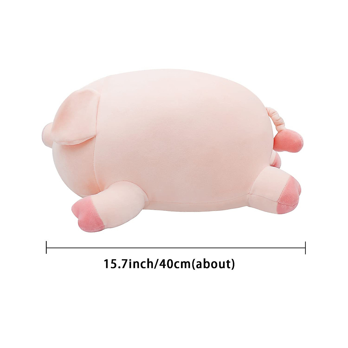Fortuning's JDS Pig Plush 15.7” Kawaii Plushies Cute Pillow Pig Stuffed Animal Plush Pillows Hugging Pillow, Fat Soft Stuffed Pig Plush Toy for Kids Girls Boys Birthday