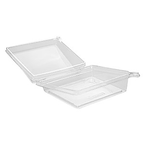 Restaurantware Tamper Tek 6.8 x 5.7 x 1.7 Inch Rectangle Take Out Containers 100 Durable Sandwich To-Go Containers - Tamper-Evident Freezable Clear Plastic Sandwich Containers With Hinged Lids