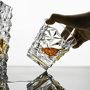 MJZQCD Whiskey Glasses Set of 2, 9 OZ 260ml Old Fashioned Glasses,Bar Glasses, For Scotch Cocktail Rum Cognac Vodka Liquor.Bourbon Glasses, Parties, Bars, Gifts, Restaurants and Home …