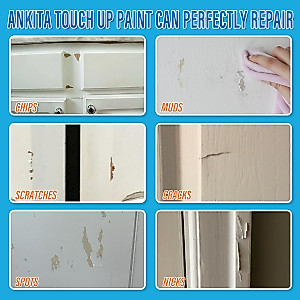 Ankita White Touch Up Paint for Walls, Wood, Interior and Exterior Satin Enamel Paint, Quickly Repairs House Minor Chips, Cracks, Scratches and Spots, For Walls, Wood, Cabinet, Baseboard, Doors, Trim, Furniture, Corner, Egg Shell and Small Can.(Perfect Wh