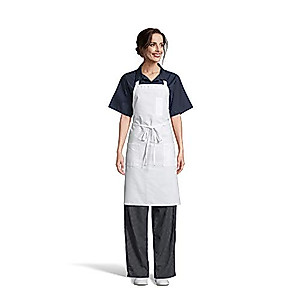 Uncommon Threads mens Restaurant Bib Apron, White, One Size US