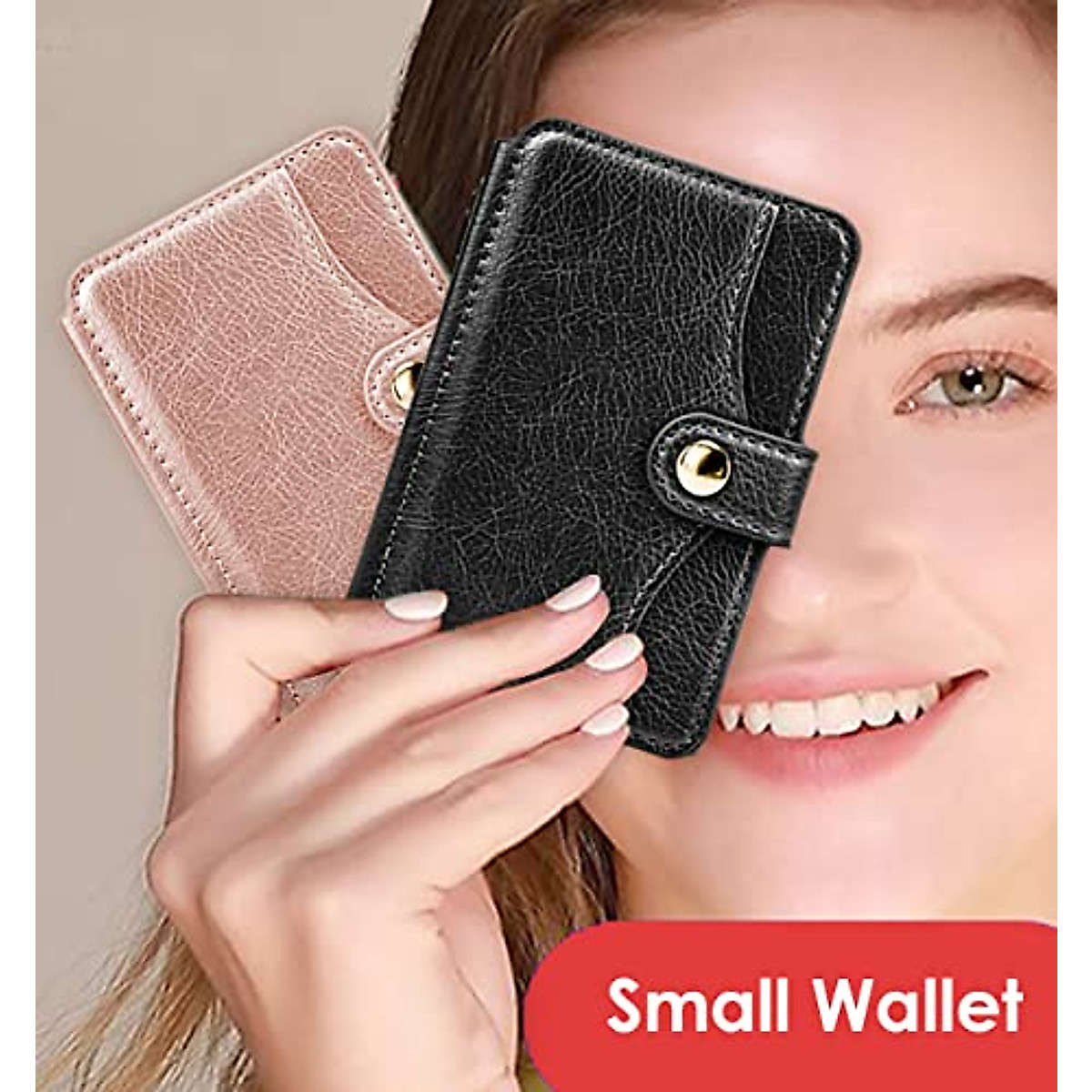 M-Plateau Phone Wallet Stick on, 3M Adhesive Slim Credit Card Holder for Cell Phone and Phone Case Phone Card Holder Compatible with Most Smartphones (Black)