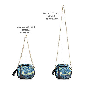 ALAZA PU Leather Small Crossbody Bag Purse Wallet Starry Night Sky Van Gogh Cell Phone Bags with Adjustable Chain Strap & Multi Pocket