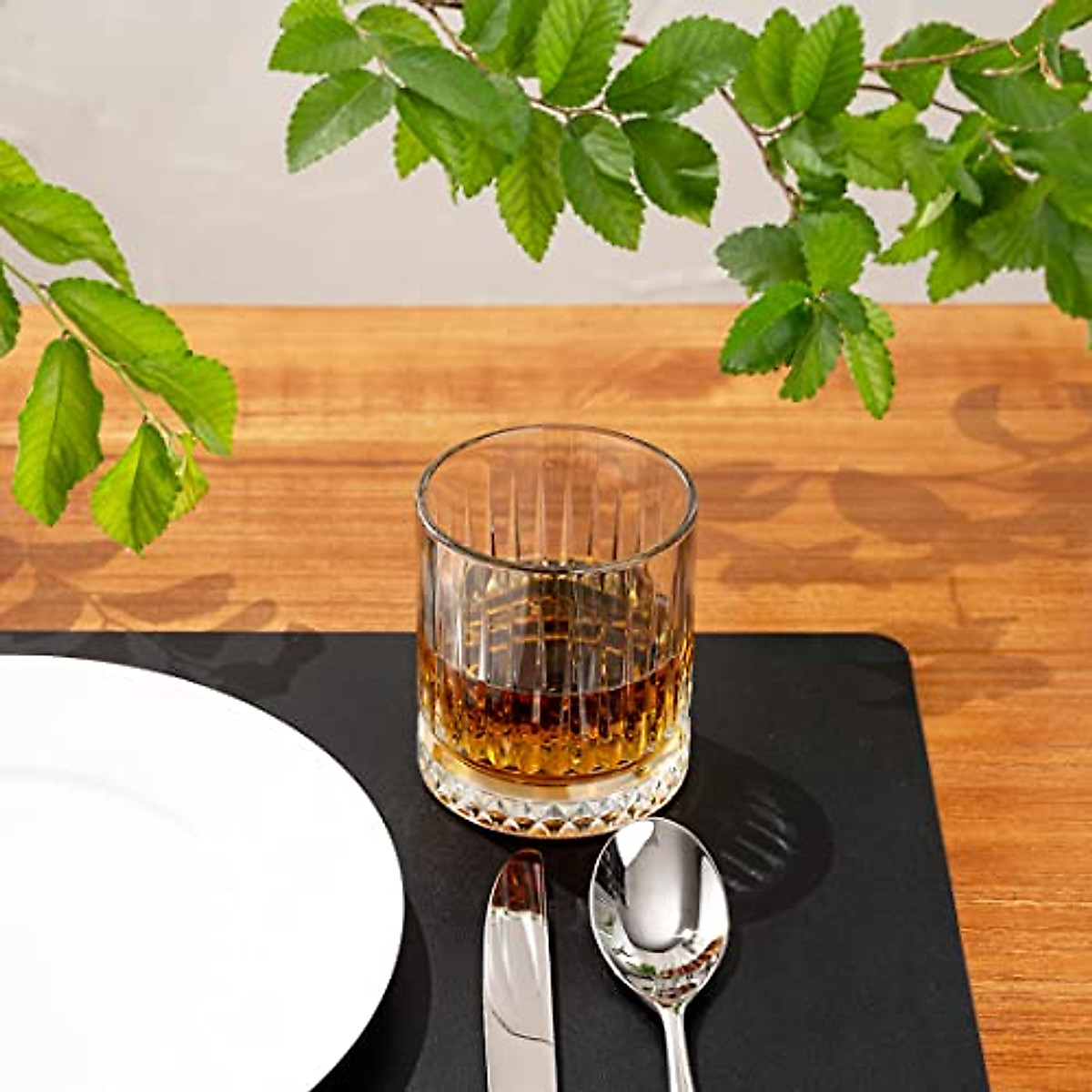 Restaurantware Elysia 7 Ounce Whiskey Glasses 12 Cut Rocks Glasses - Lead-Free Weighted Base Clear Glass Tumblers Dishwasher-Safe For Scotch Bourbon And Cocktails