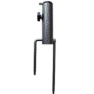 AMMSUN Patio Umbrella Steel Anchor Beach Umbrella Heavy Duty Metal Ground Grass Auger Holder Stands Base with Two Forks Ideal for Use in Soil For Flag, Fishing Rod, Outdoor, Park, Lawn