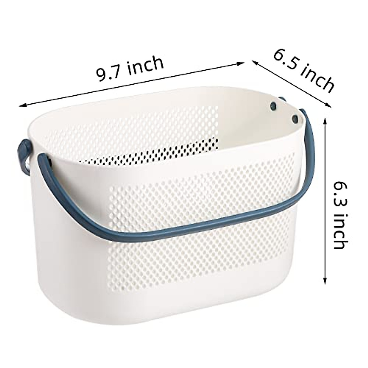 AVLA 4 Pack Portable Shower Caddy Basket, Plastic Storage Baskets with Handles, Drainage Toiletry Organizer Bin, Dorm Shower Tote Bag for Bathroom, Kitchen, Closet, Bedroom, College, Gym, Camp