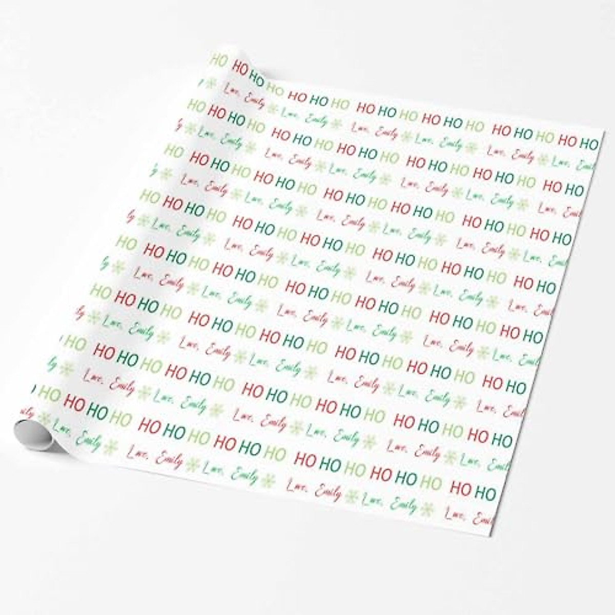 InterestPrint Personalized Wrapping Paper Roll Wrapping Paper Christmas For Men Women Design Funny Wrapp Papers White for Friend Grandma Grandpa Birthday Wedding Christmas Gifts