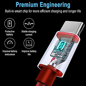 2 Pack 10Feet USB Type C Fast Charging Charger Cable Compatible with Nintendo Switch/Switch Lite, Xbox Series S/Series X Controller PS5 Controller Playstation 5 Charger USB Cable (Black+RED)