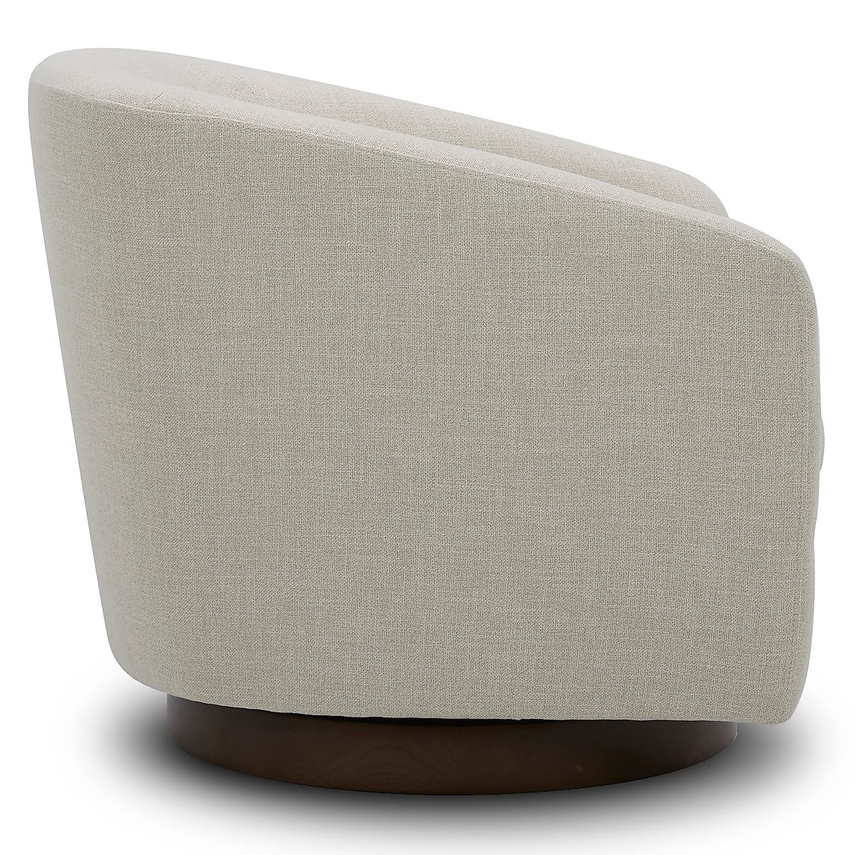 CHITA Swivel Accent Chair, FSC Certified Upholstered Fabric Barrel Chair for Living Room, Fully Assembled, Linen