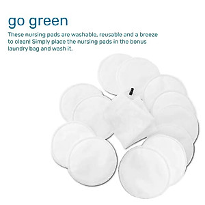 Enovoe Organic Bamboo Breastfeeding Pads (12 Pack) with Laundry Bag - Reusable Nipple Pads for Breastfeeding are Super Soft, Machine Washable and Hypoallergenic - Nursing Pads Disposable - White