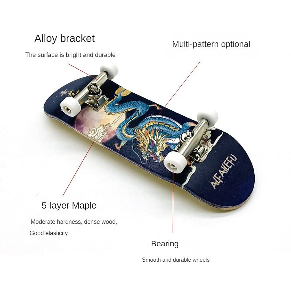 Pro Fingerboard Complete 30mm Skateboard Mini Small Hand Skate Professional Finger Board Full Wood Maple Wheels with Bearings for Kids (B1)