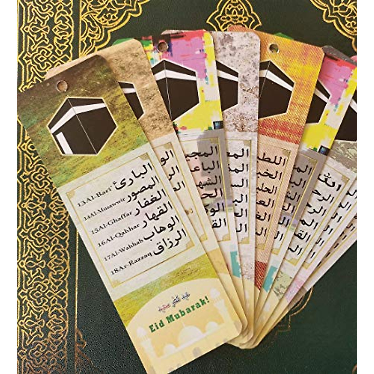 Muslim Gifts Islamic Quran Bookmark Beautiful 99 Names of Allah (17-Pack)