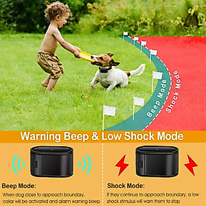 HOFCIOYT Electronic Pet Fencing System Wireless Electric Dog Fence System Underground/In-ground Electronic Pet Containment System Max. 5000㎡ Adjustable Effective with One Battery-operared Training,fo