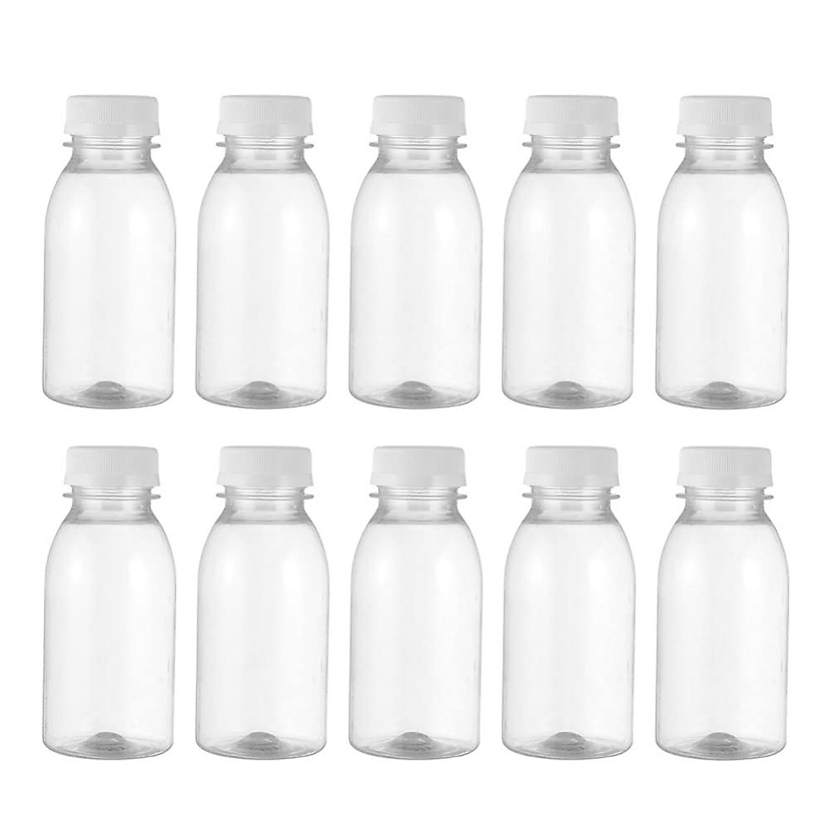DOITOOL Plastic Juice Bottles with Caps - 15Pcs Reusable Juice Containers with Lids for Fridge - Clear Refillable Water Bottles Smoothie Bottle for Homemade Juices, Milk, Tea（100ml/3.4oz