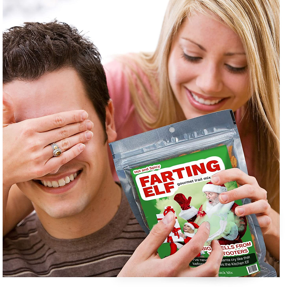 Farting Elf Gourmet Trail Mix - Christmas Gag Gifts Adults Funny Secret Santa Gifts for Adults Mens Food Gift, Elf Gifts for Men Christmas Wish