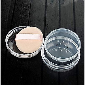DNHCLL High-grade Empty Powder Box Honey Powder Box Natural Flocking Powder Puff Go Out Portable Beauty Makeup Tools,Portable Loose Powder Container/Travel Powder Kit/Powder Case with Sifter Lids