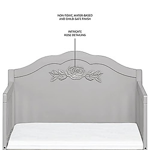 SweetPea Baby Rose 3-in-1 Convertible Toddler Bed in Platinum, Greenguard Gold Certified, JPMA Certified, Safety Rails, Made of Sustainable New Zealand Pinewood