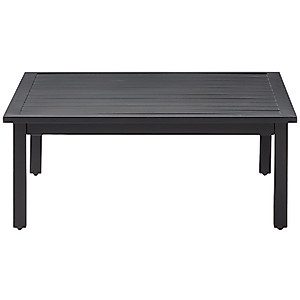 Crosley Furniture Clark Weather Resistant Metal Outdoor Coffee Table for Patio, Deck, Porch, Matte Black